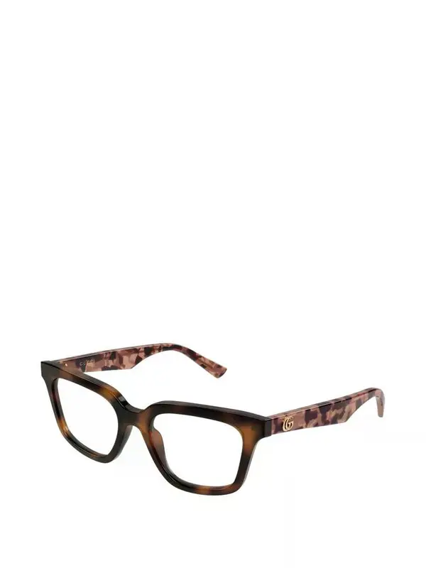 Gucci Tortoiseshell-effect Rectangle-frame Glasses