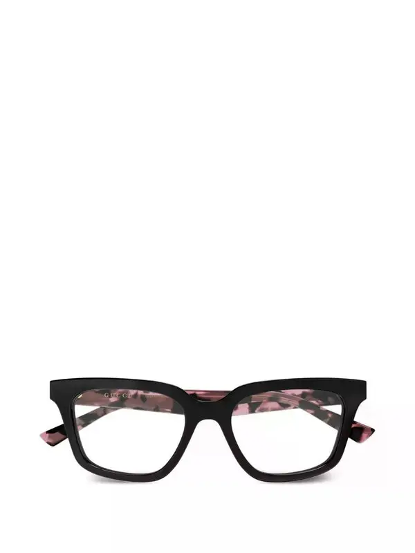 Gucci Tortoiseshell-effect Logo Plaque Glasses - Black