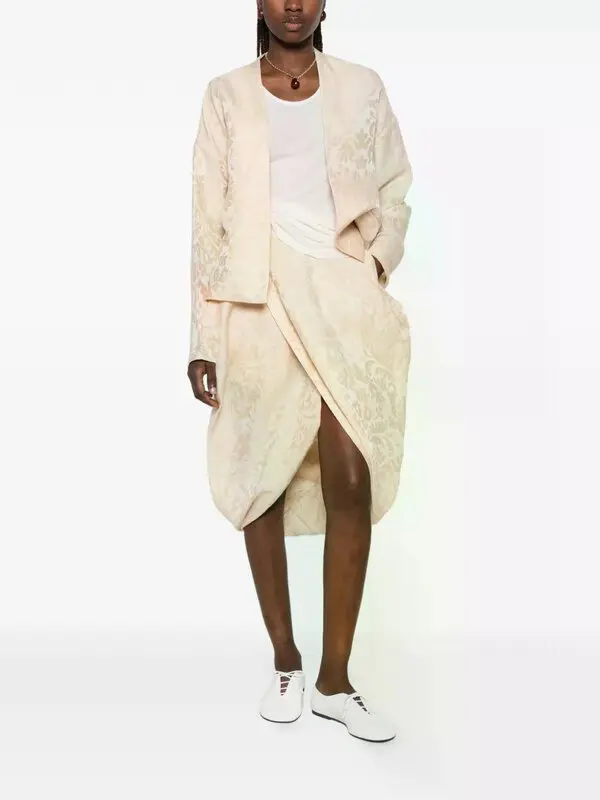 UMA WANG Damask-patterned Collarless Jacket