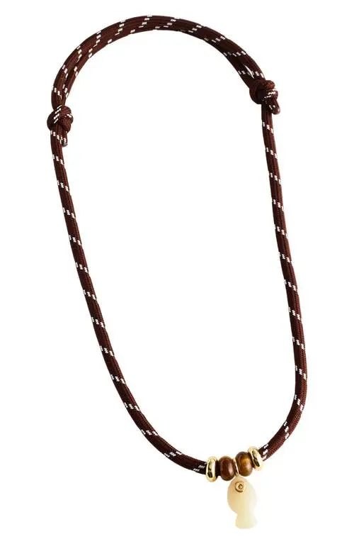 Madewell Semiprecious Stone Charm Necklace - Dark Brown