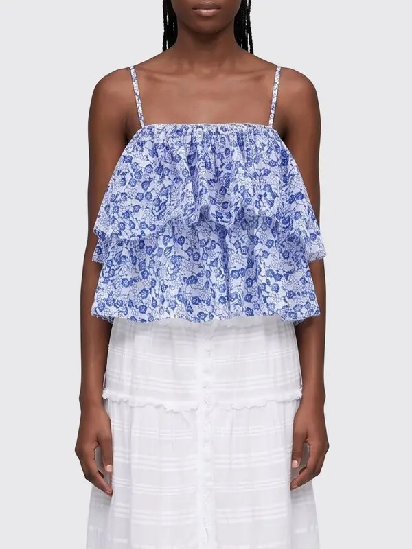 Isabel Marant Étoile Floral Cotton Cropped Top
