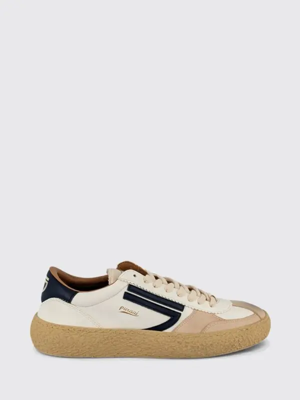 PURAAI 1.01 Vintage Vegan Leather Lace-up Sneakers With Applied Logo - White 1