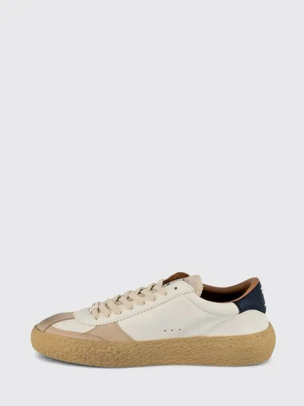 PURAAI 1.01 Vintage Vegan Leather Lace-up Sneakers With Applied Logo - White 1