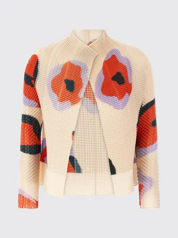 Issey Miyake Pleated Floral Print Jacket