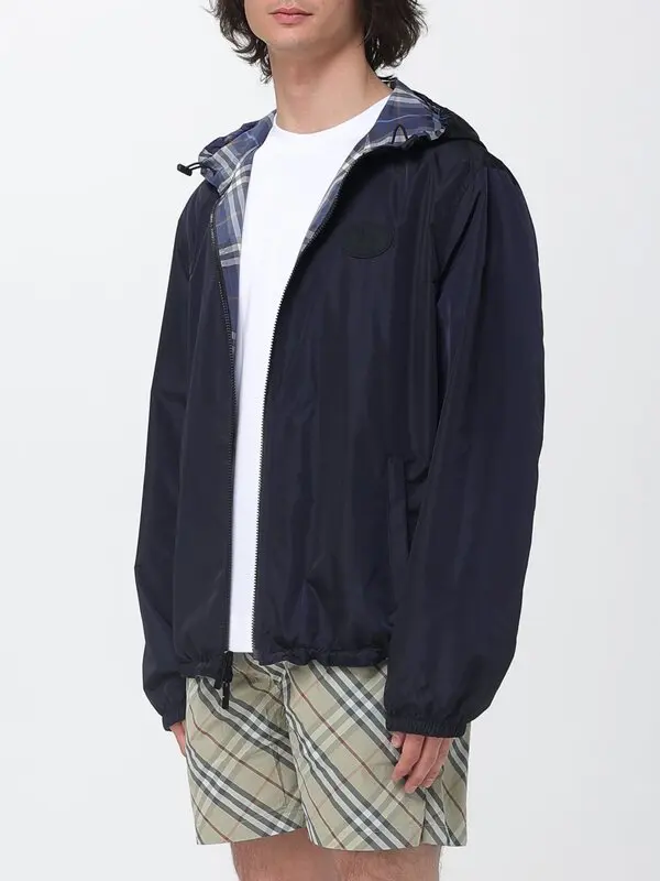 Burberry Checked Polyester Windbreaker Jacket
