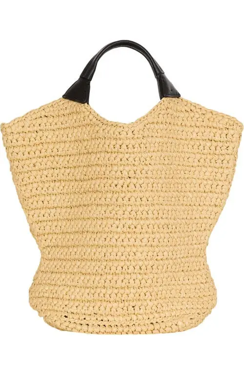 Balmain Crochet And Leather Mini Tote Bag - Beige