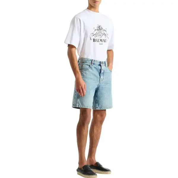 Balmain Light Denim Bermuda Shorts - Blue