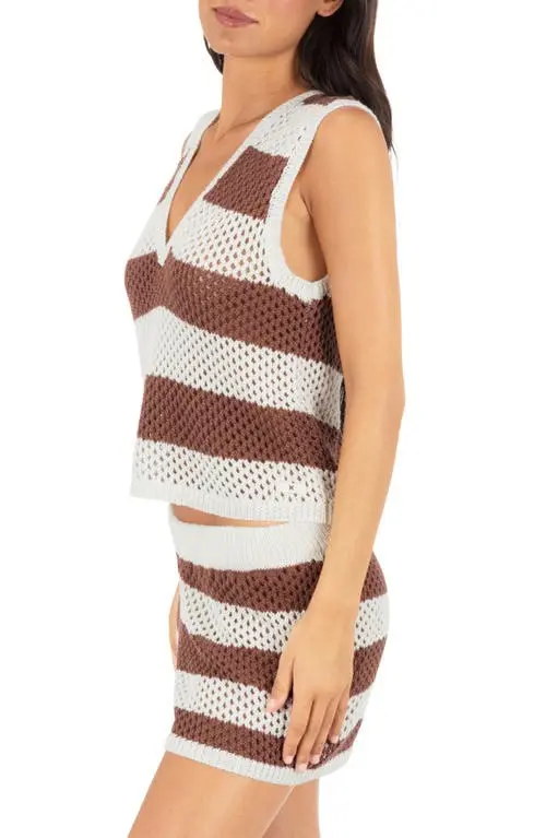 Hurley Striped Crochet Cover-up Shorts