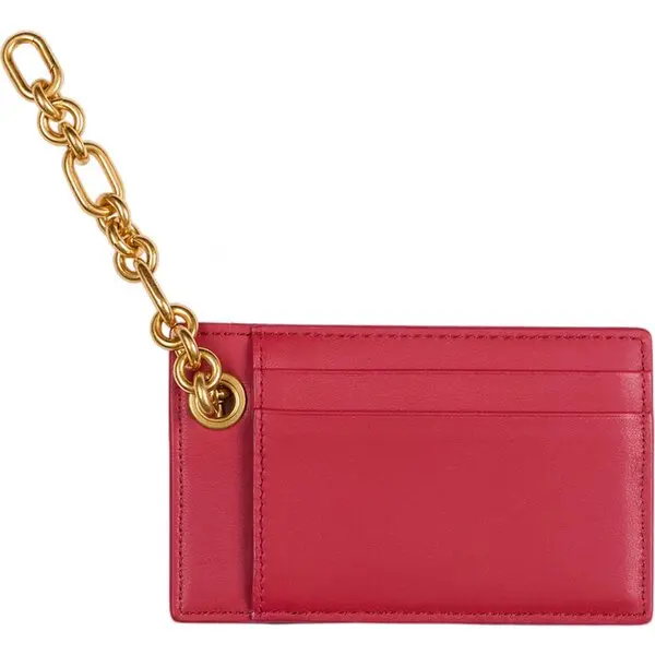 Balmain Pulse Card Holder In Smooth Leather - Red
