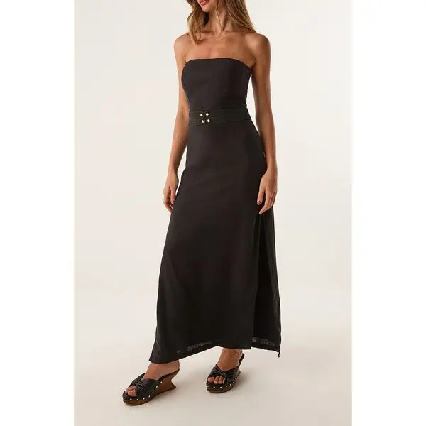 VIX PAULA HERMANNY Lian Strapless Cover-up Maxi Dress - Black