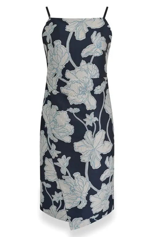 Donna Karan New York Floral Embroidered Sheath Cocktail Dress