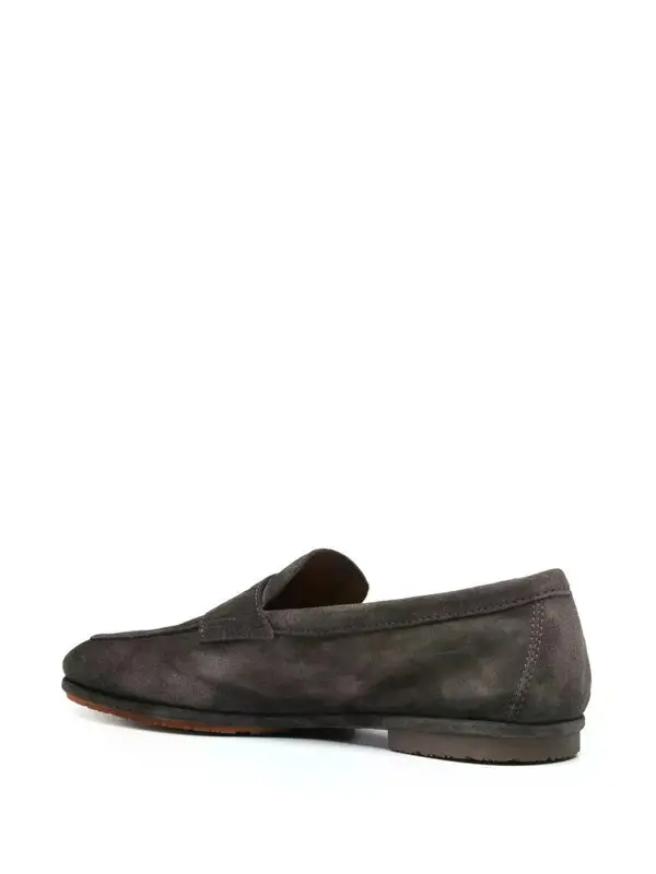 Santoni Suede Penny Loafers