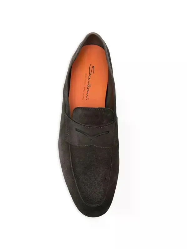 Santoni Suede Penny Loafers
