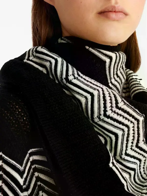 ERES Vinyl Wave-intarsia Scarf