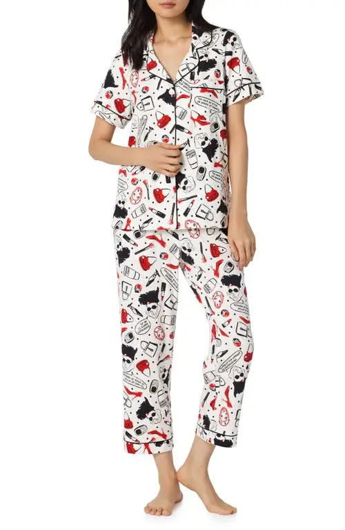 BEDHEAD PAJAMAS Print Stretch Organic Cotton Crop Pajamas - Devil Wears Prada