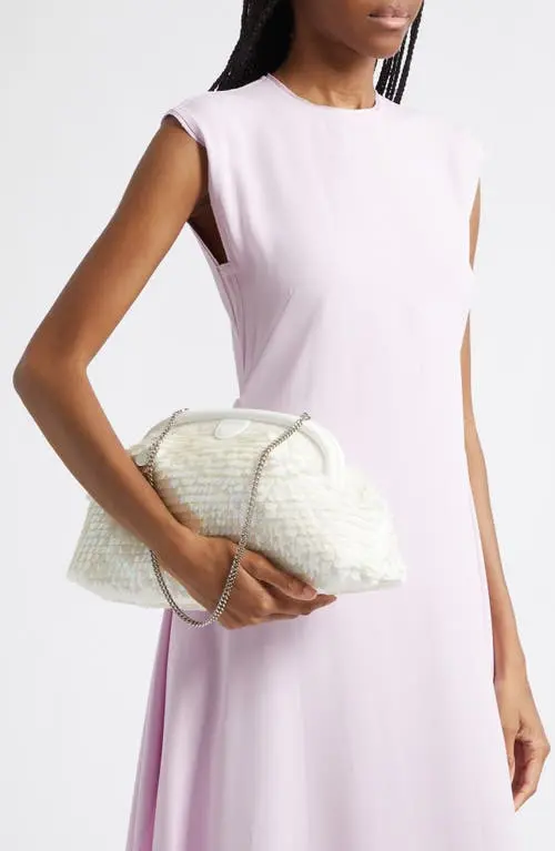 Stella McCartney Oversize Falabella Padded Soft Paillette Clutch With Chain