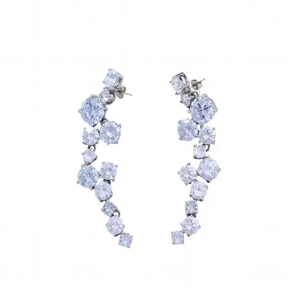 ISKRA Fame Earrings With Crystals - Silver