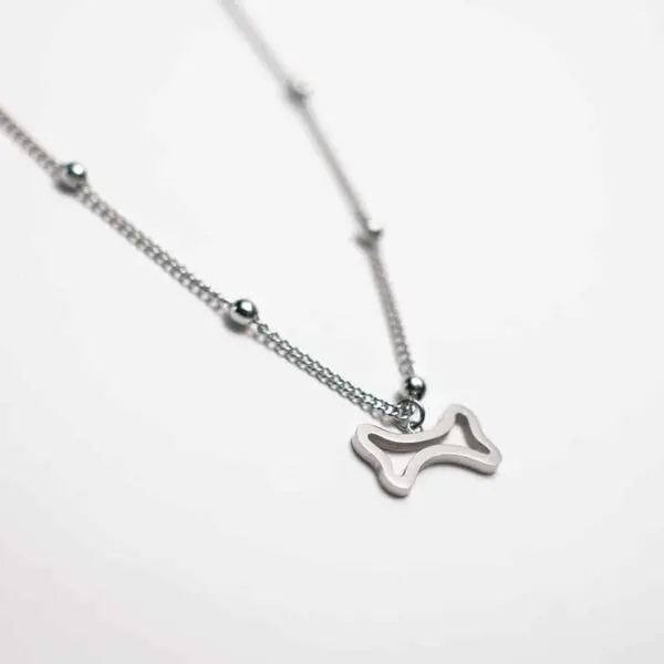 ISKRA Bone Pendant Necklace In Stainless Steel - Silver