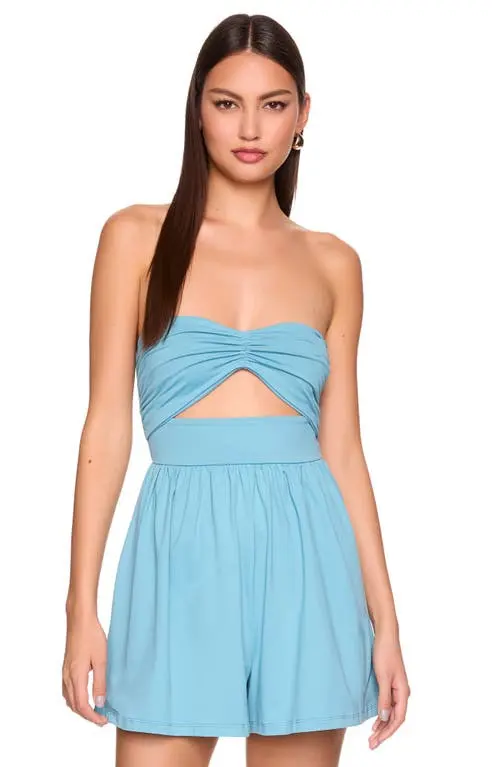 Susana Monaco Cutout Strapless Romper - Adriatic
