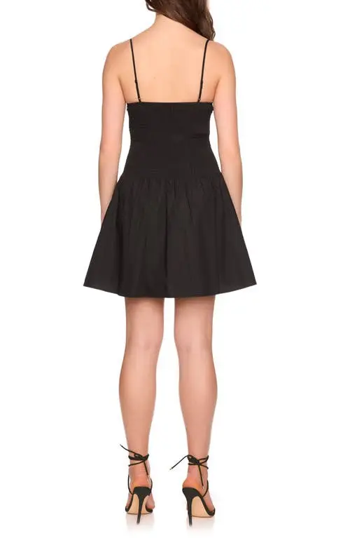 Susana Monaco Drop Waist Poplin Mini Dress - Black