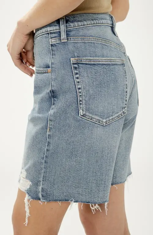SILVER JEANS CO. Relaxed Raw Edge Denim Bermuda Shorts