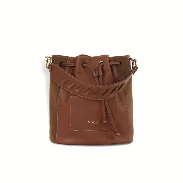NARO PARIS Audacieux Bucket Bag In Smooth Leather And Suede