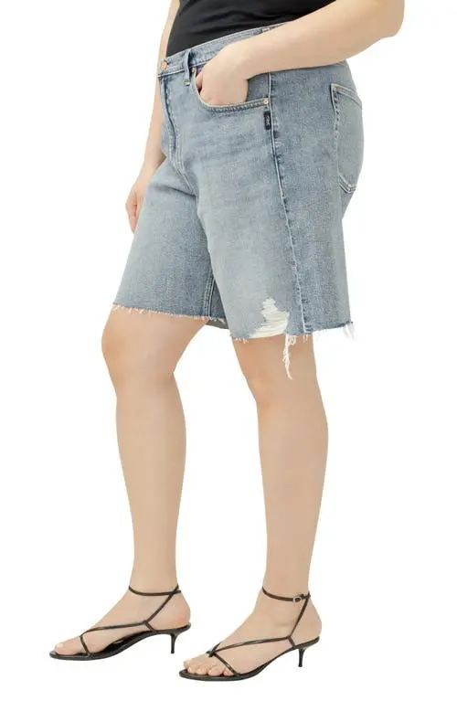 SILVER JEANS CO. Relaxed Fit Bermuda Denim Shorts