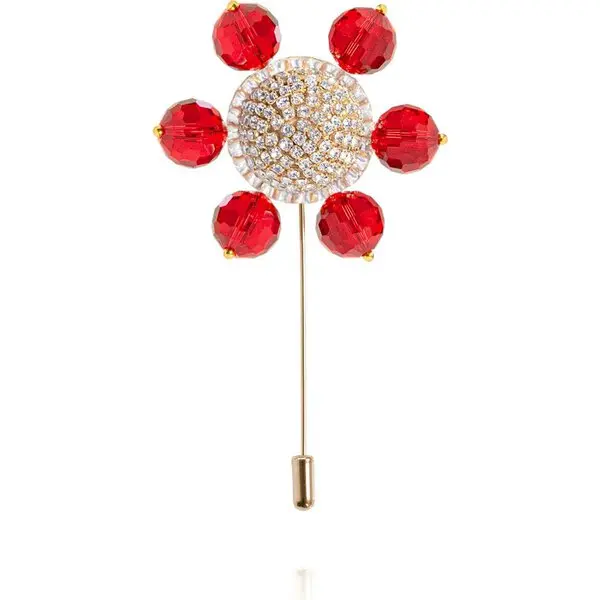 SAULE LABEL Jolie Lapel Pin - Amaranth Red