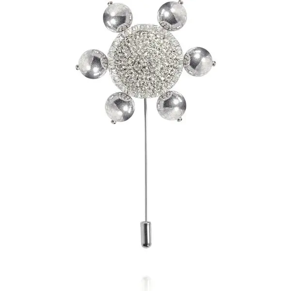 SAULE LABEL Jolie Lapel Pin - Silver Gloss