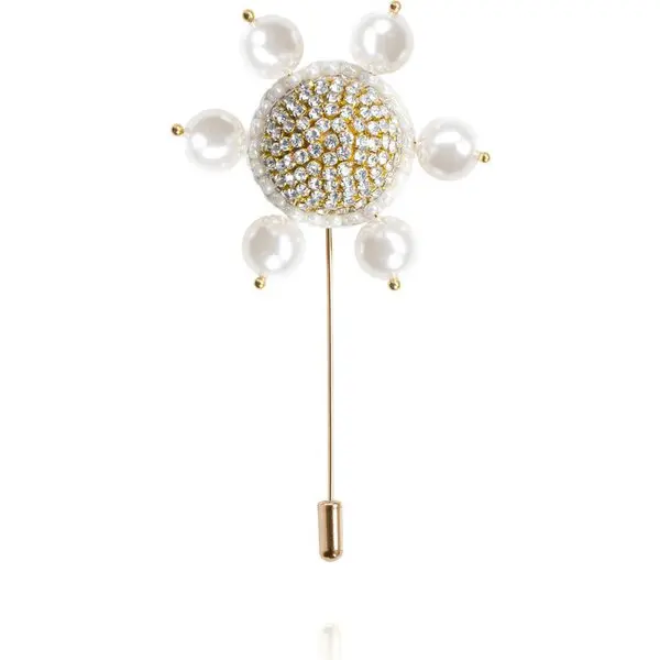 SAULE LABEL Jolie Lapel Pin - White Pearl