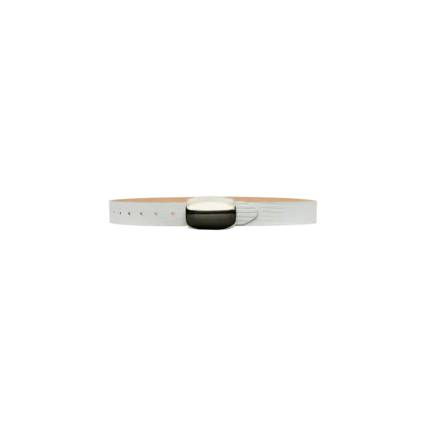 L'Agence Milou Lizard-embossed Belt With Domed Buckle