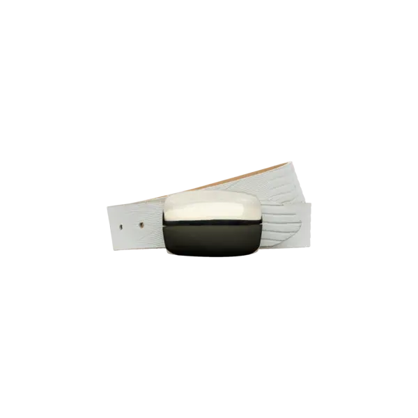 L'Agence Milou Lizard-embossed Belt With Domed Buckle