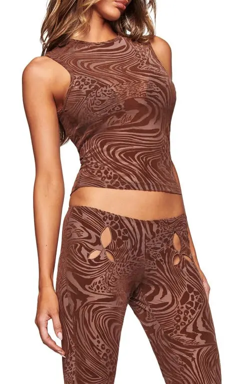 I.AM.GIA Amina Burnout Print Crop Tank