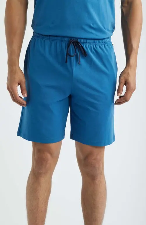 BOSS Mix Match Stretch Cotton Pajama Shorts - Open Blue