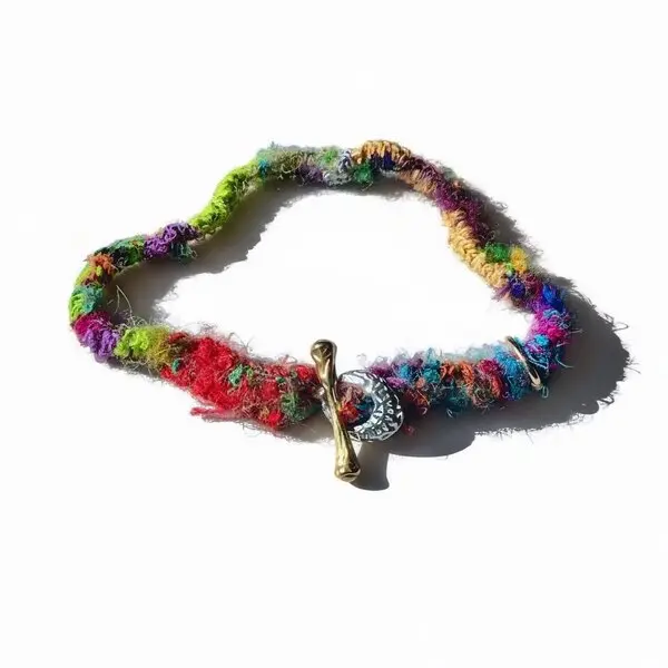 ISKRA Desert Dream Crochet Boho Clasp Belt - Yellow