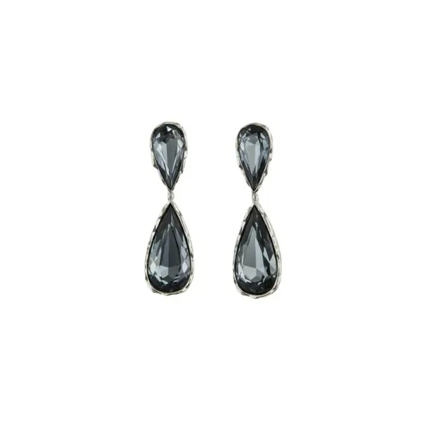 ISKRA Crystal Drop Earrings - Black/silver