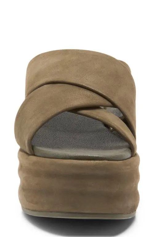 Free People Wanderbay Platform Wedge Slide Sandal - Olive