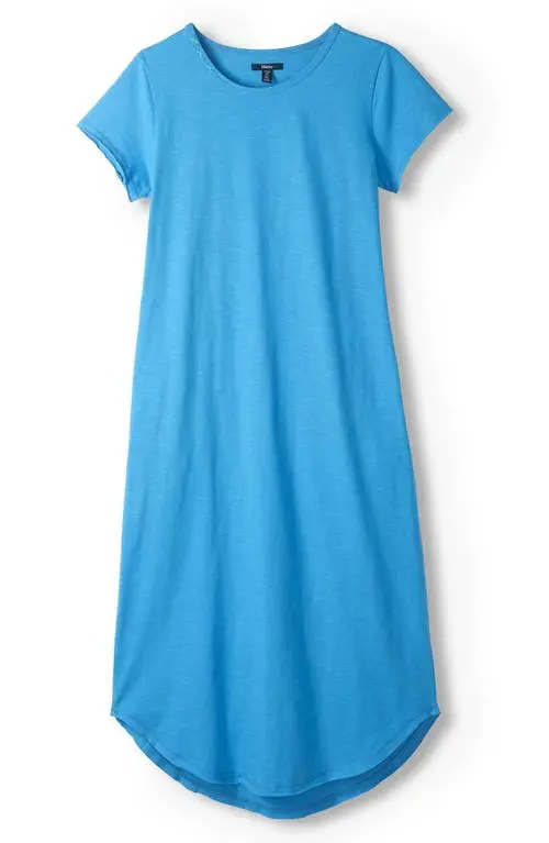 HATLEY Azure Embroidered Cotton Midi T-shirt Dress