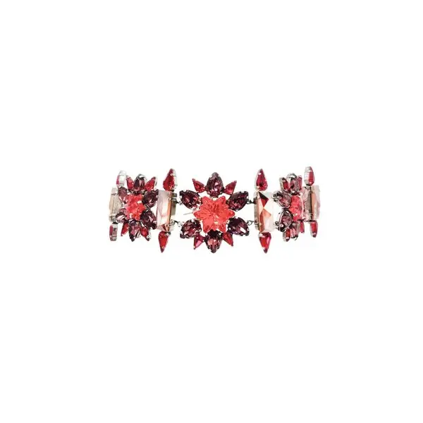 ISKRA Edelweiss Crystal Choker - Silver/red