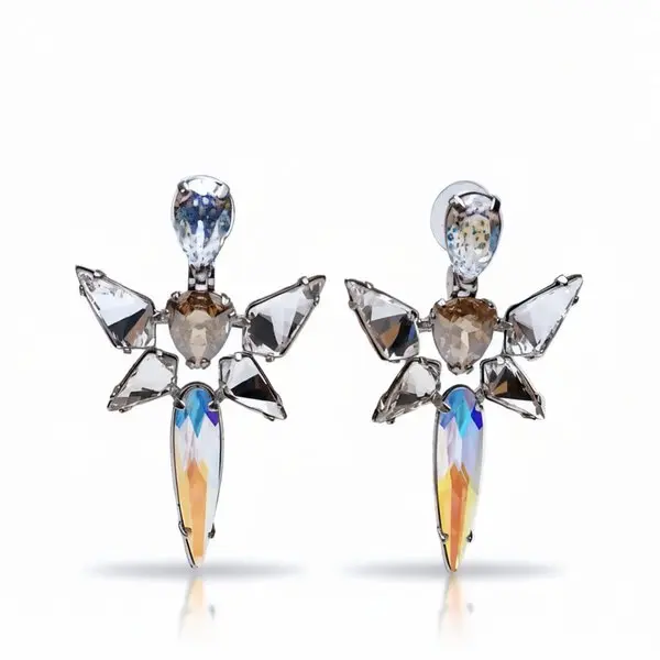 ISKRA Angel Crystal Drop Earrings - Silver