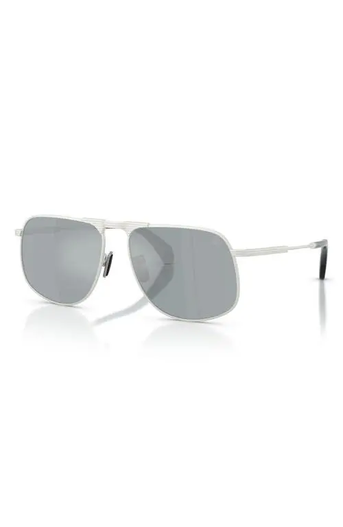 Moncler Vitessa Aviator Sunglasses - Silver/mirror Blue