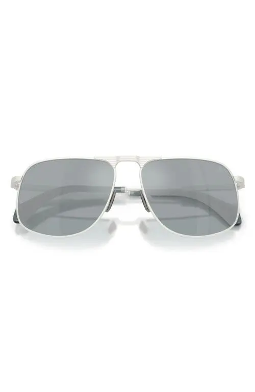 Moncler Vitessa Aviator Sunglasses - Silver/mirror Blue