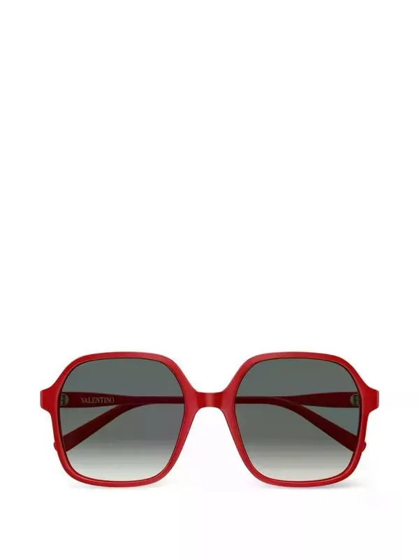 Valentino Garavani Vlogo Geometric-frame Sunglasses - Red