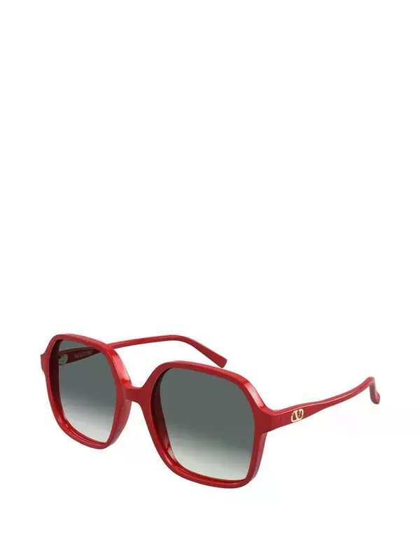 Valentino Garavani Vlogo Geometric-frame Sunglasses - Red