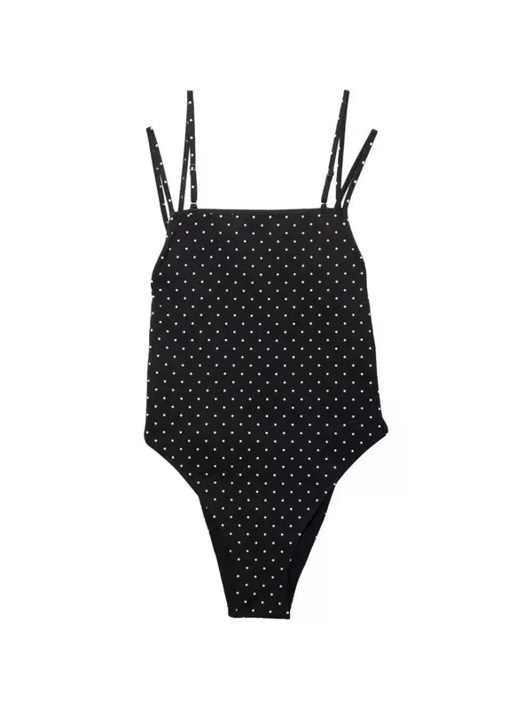 TOM FORD Polka-dot Square Neck One Piece Swimsuit - Black