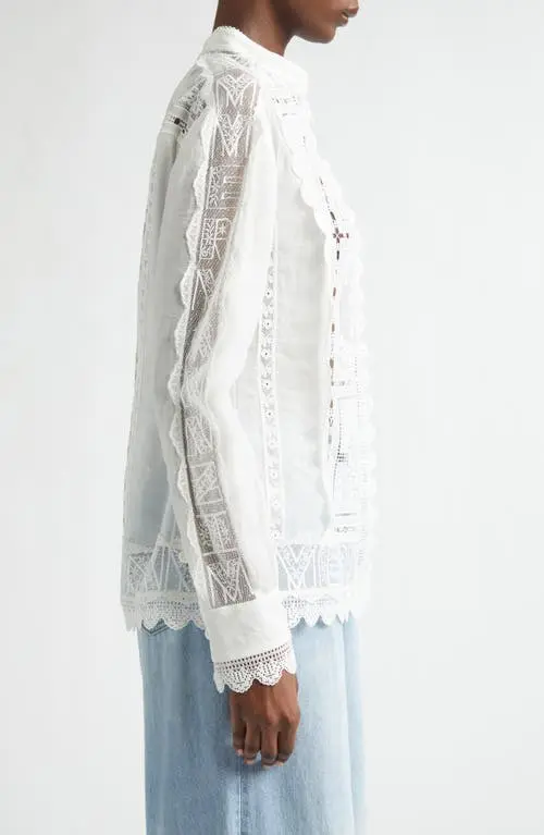 Zimmermann Aster Embroidered Lace And Eyelet Shirt