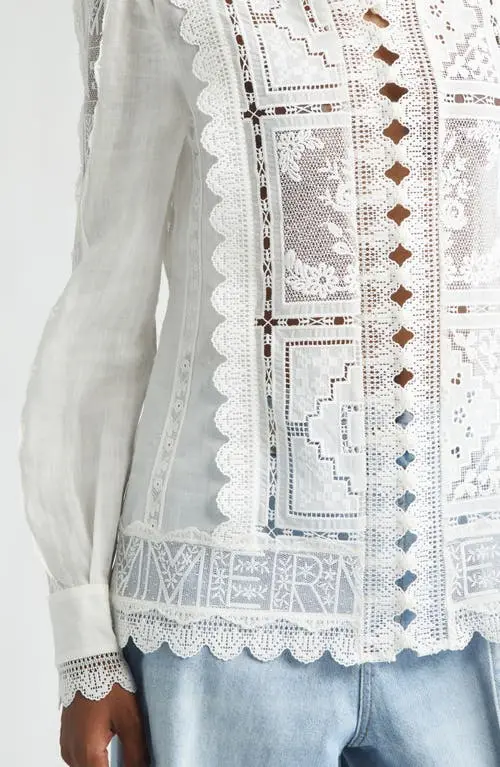 Zimmermann Aster Embroidered Lace And Eyelet Shirt