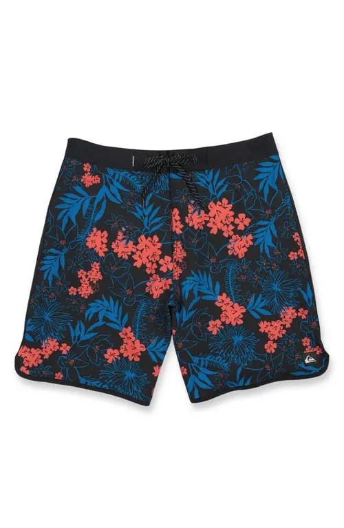 Quiksilver Board Shorts With Floral Print - Anthracite