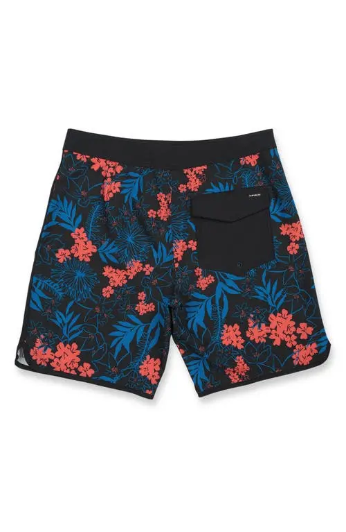 Quiksilver Board Shorts With Floral Print - Anthracite