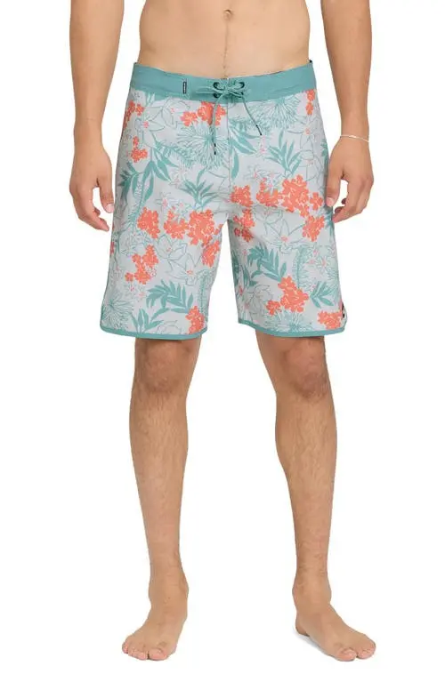 Quiksilver Board Shorts With Floral Print - Silver Birch